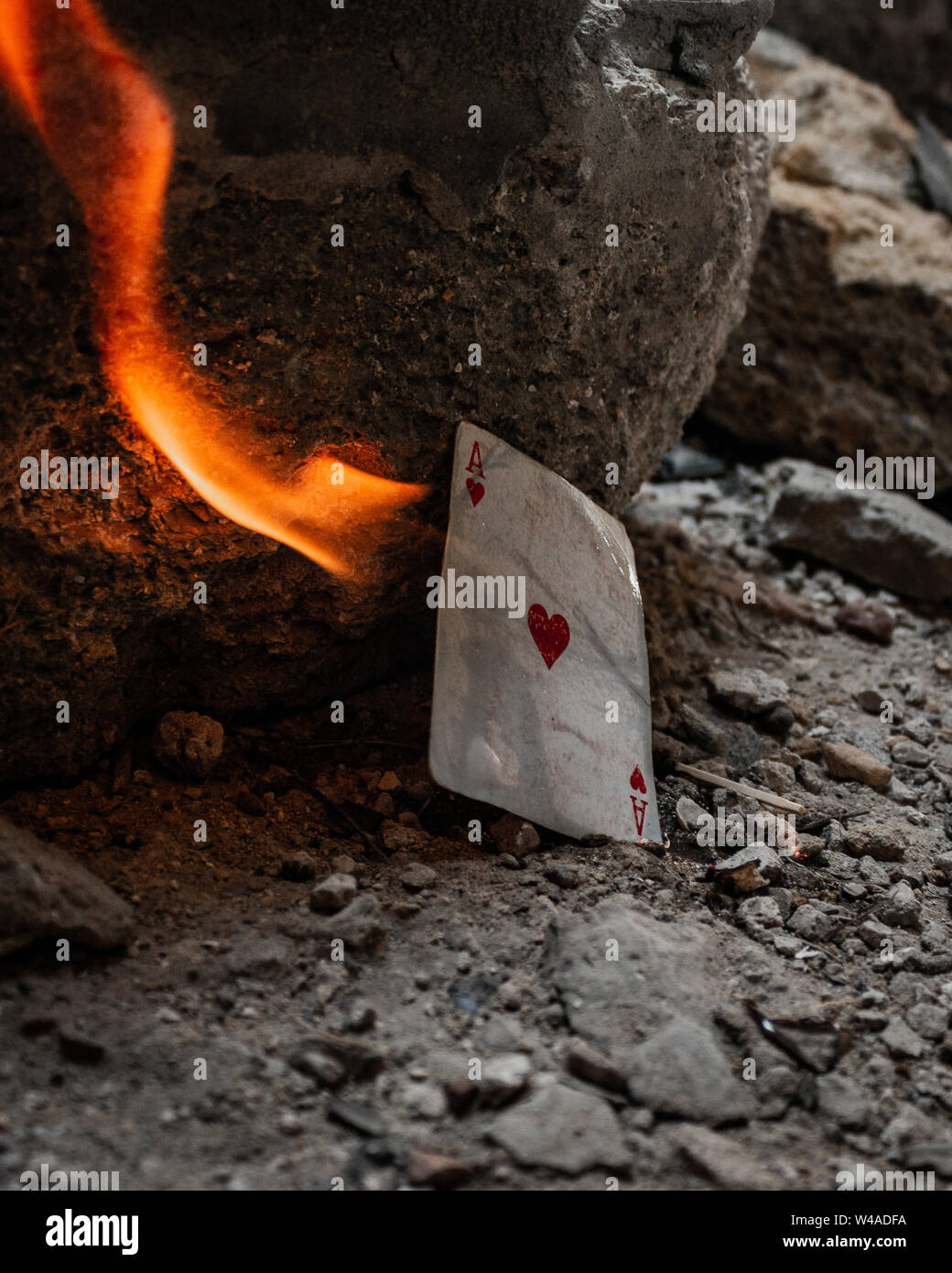 Playing Card Burning Stock Photo - Alamy
