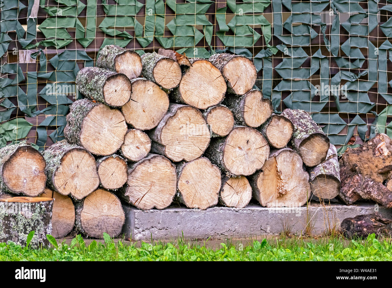 Aspen logs, neatly laid in a crib Stock Photo - Alamy