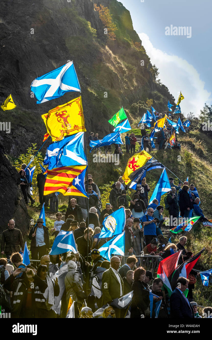 Edinburgh, All Under One Banner independence march - 2019 Stock Photo ...