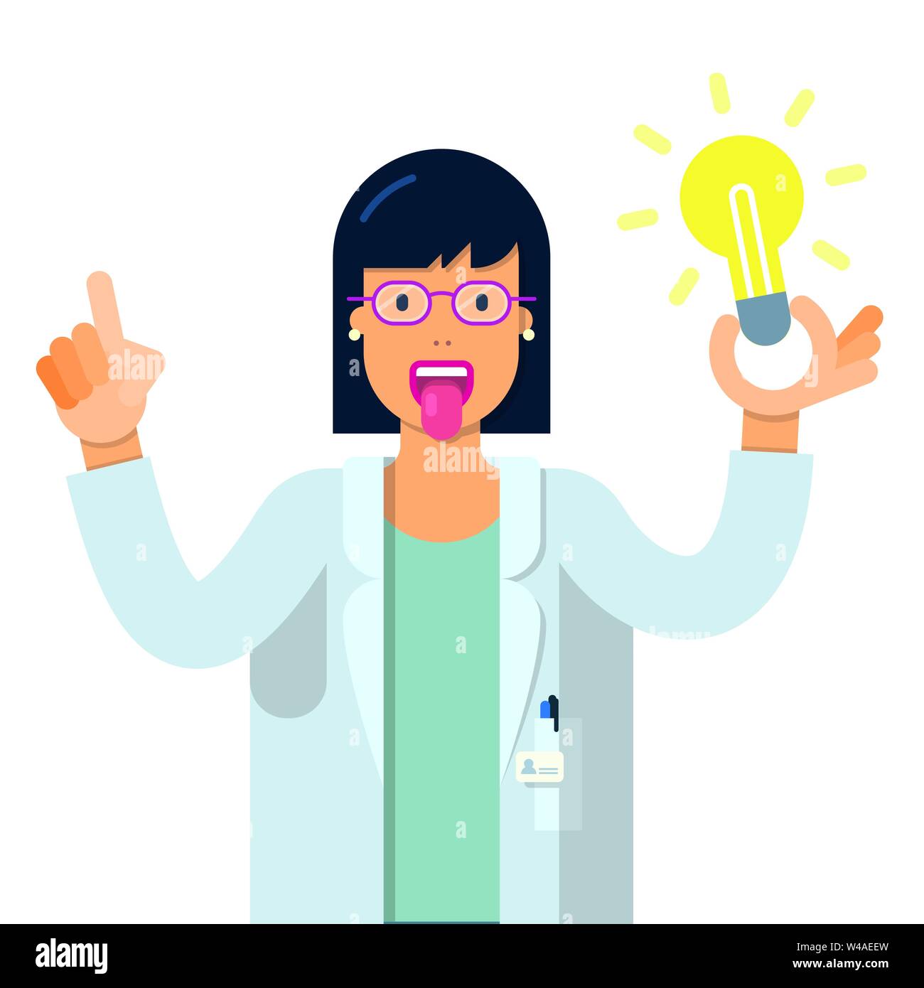 Woman funny cartoon scientist doctor hi-res stock photography and ...
