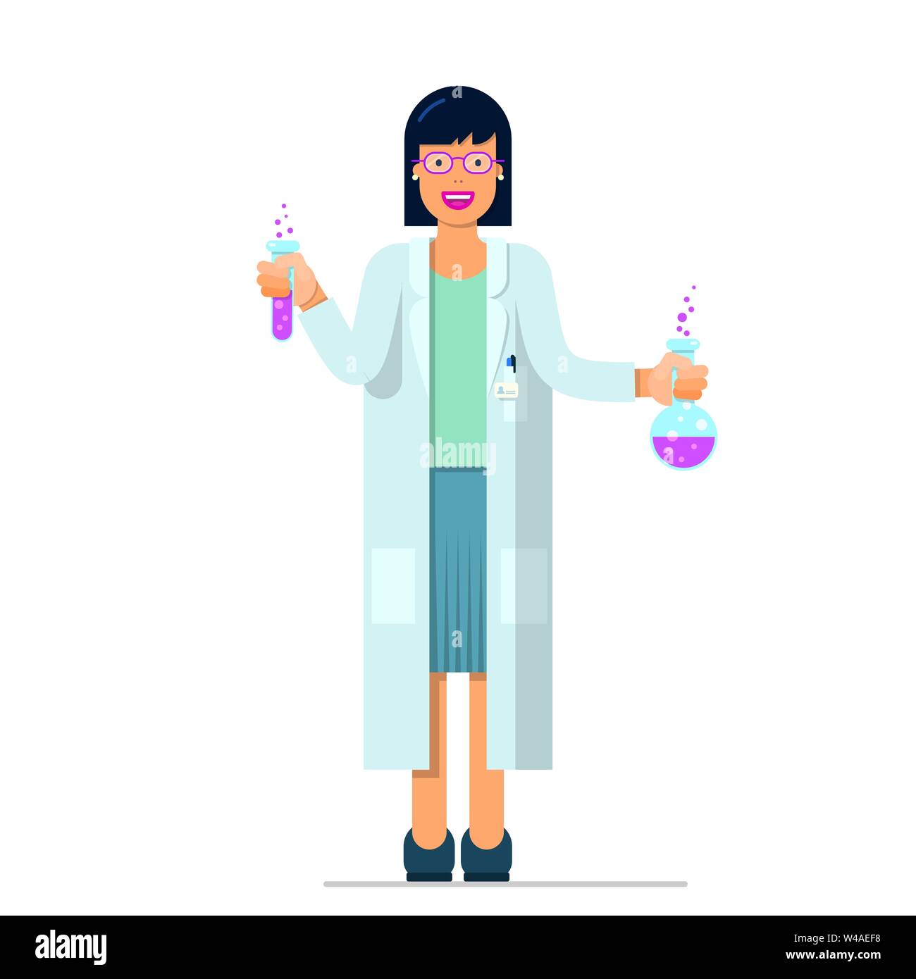 Smiling woman scientist laboratory Cut Out Stock Images & Pictures - Alamy