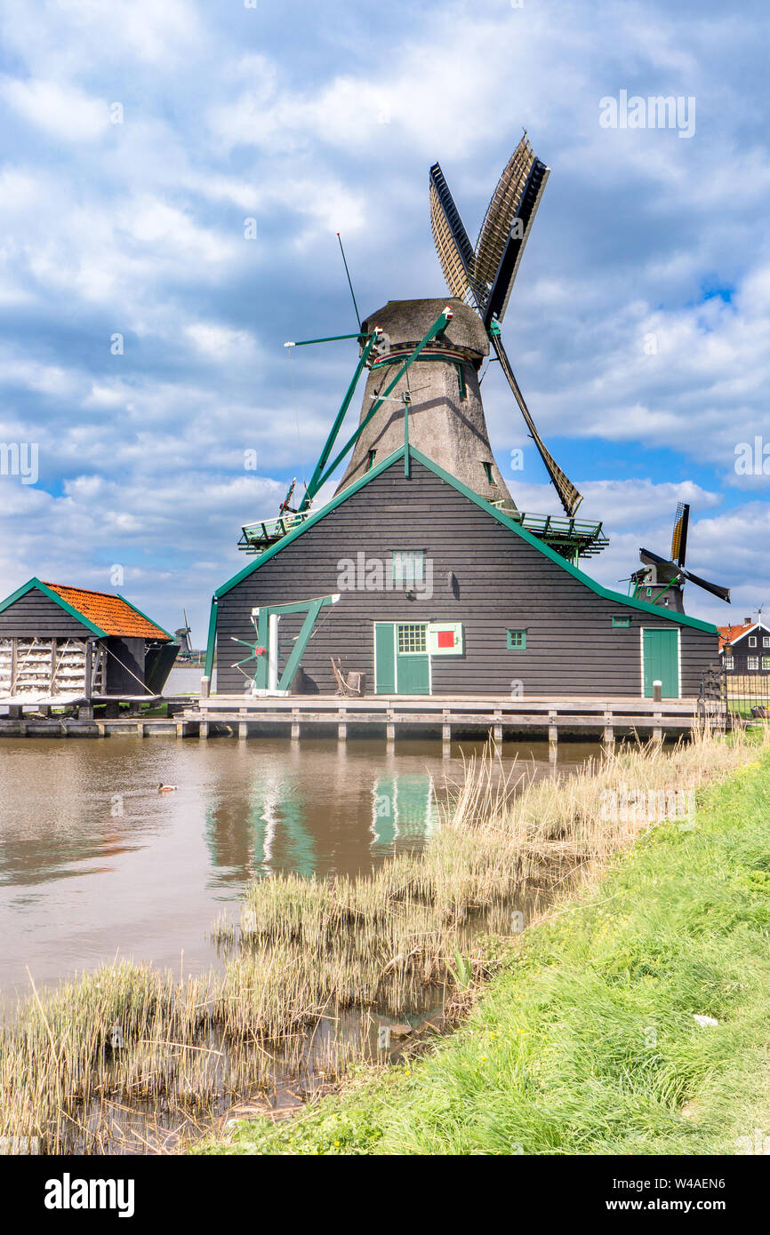 Old dutch windmill on a sunny day Stock Photo - Alamy