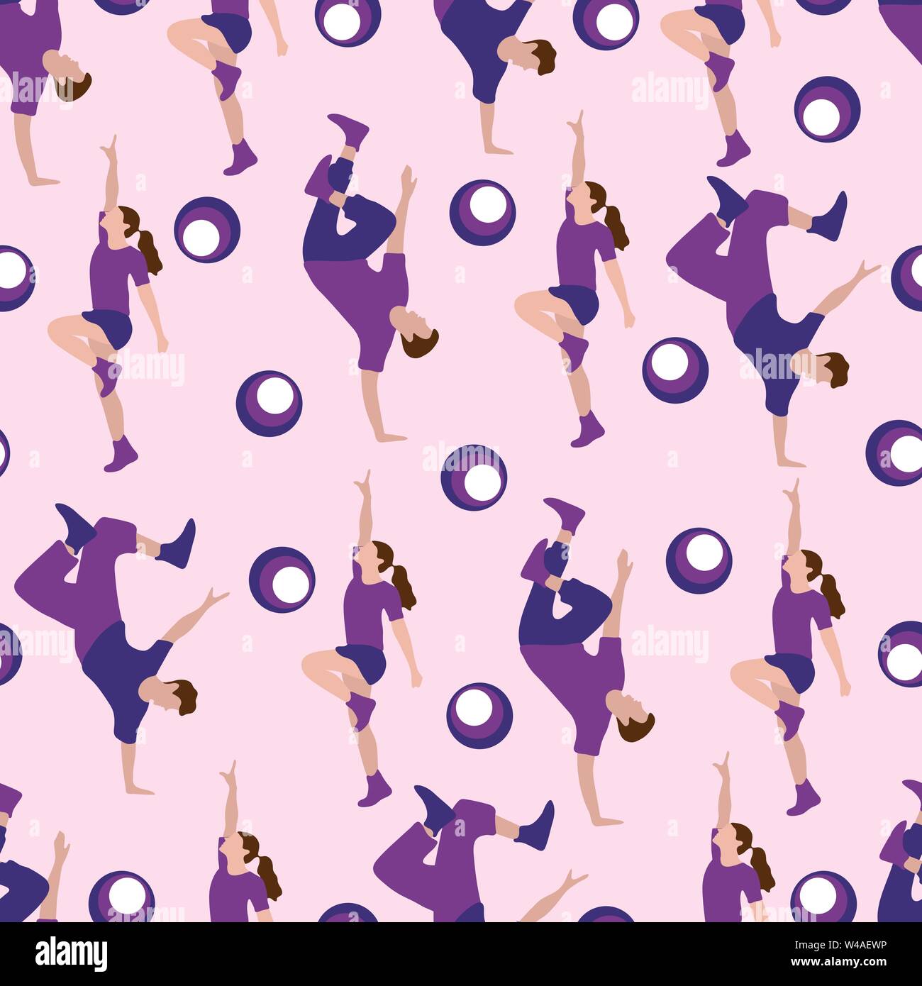 Vector seamless pattern with dancing people. Dance party, competition ...