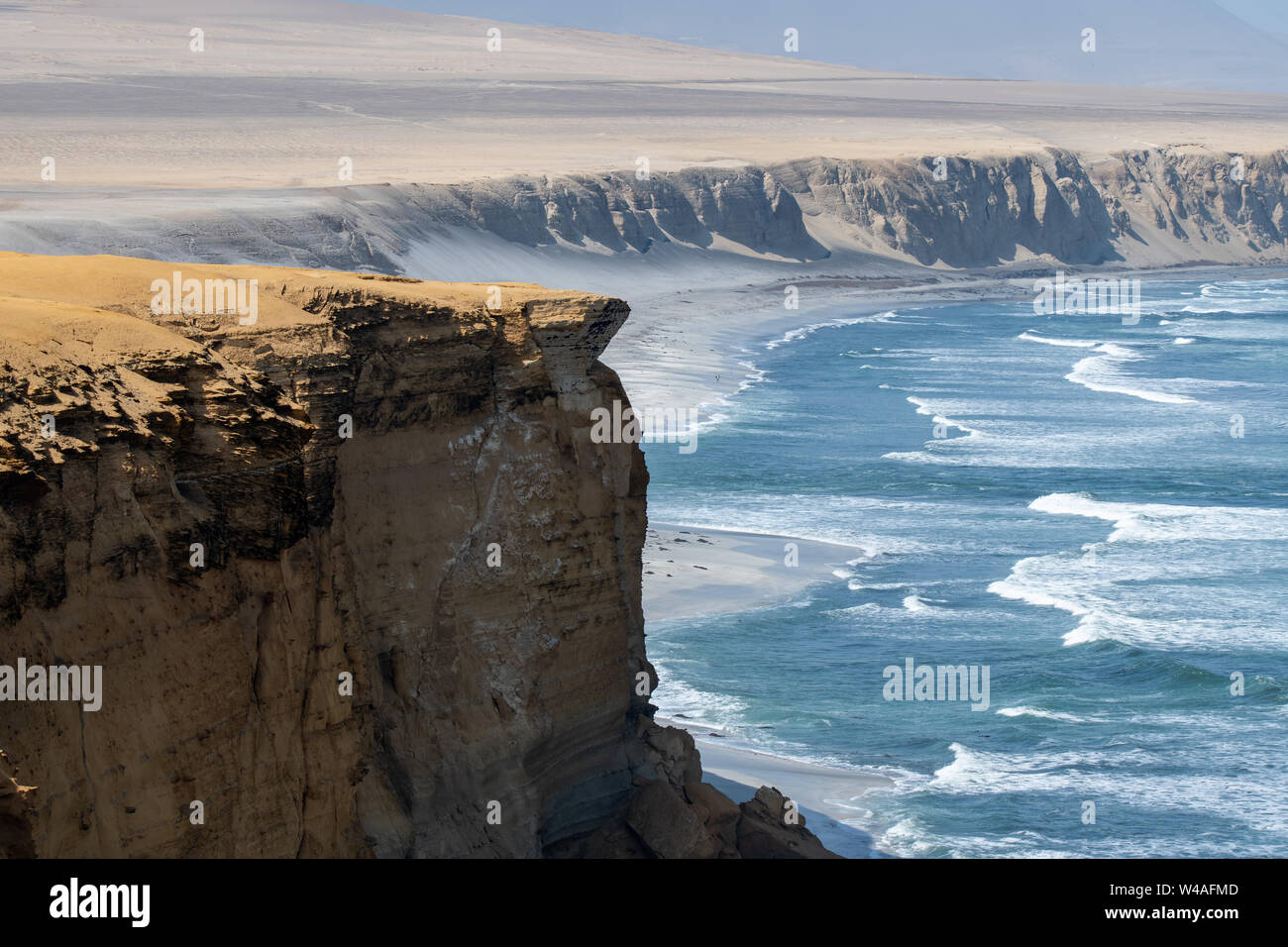 Red sand beach (Playa roja) in Paracas National Reserve in Southern ...
