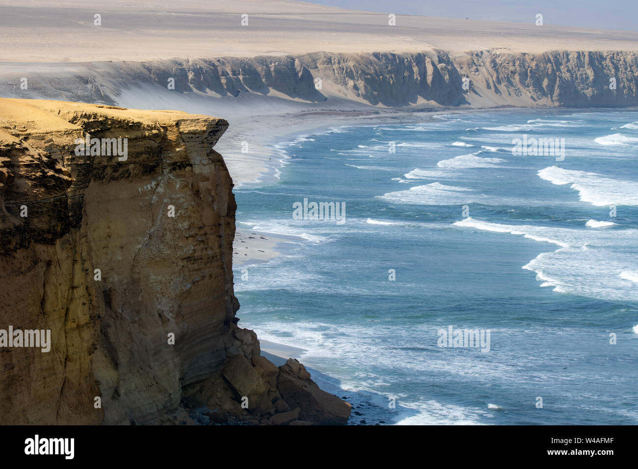 Red sand beach (Playa roja) in Paracas National Reserve in Southern ...
