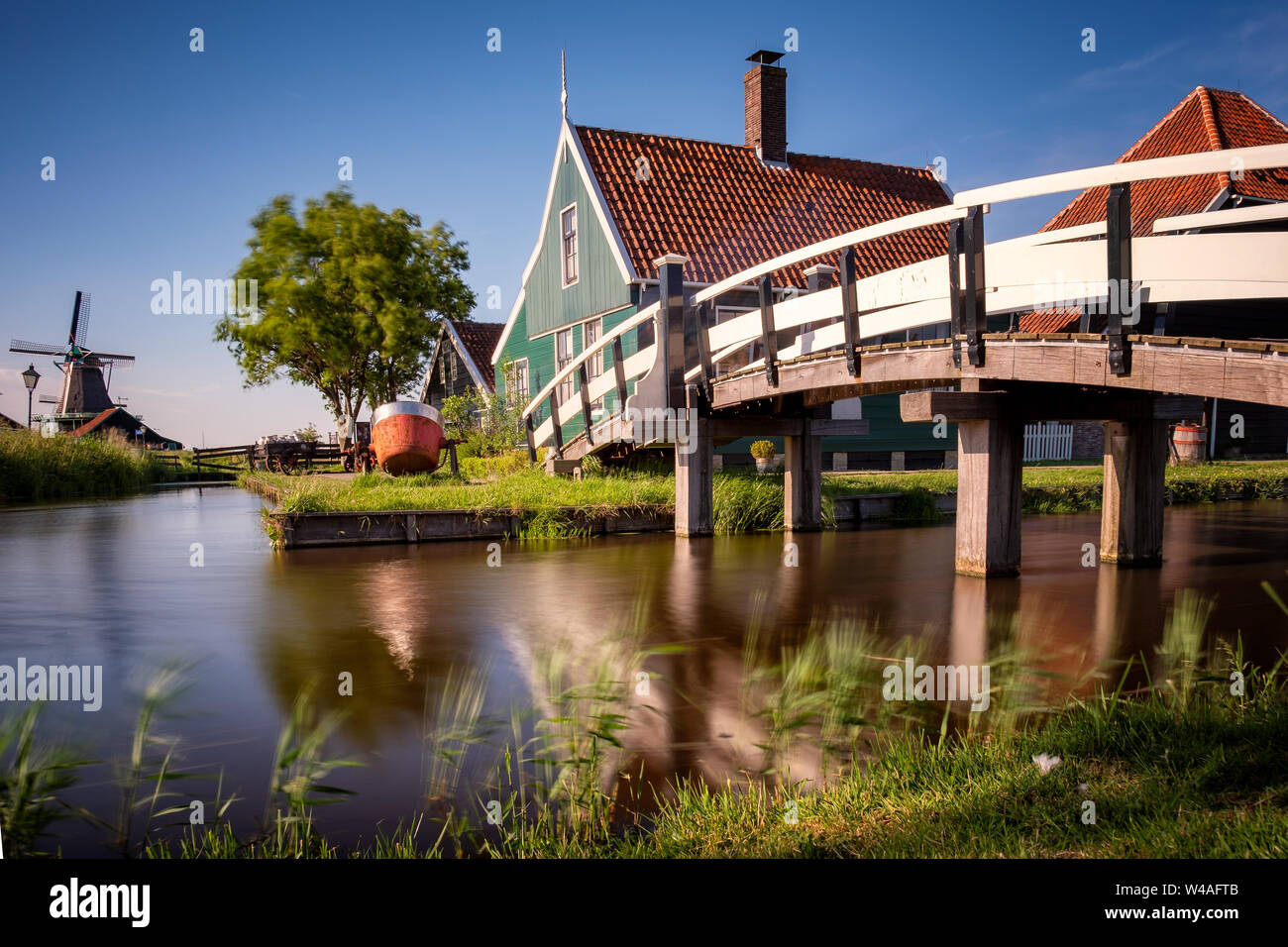 Windy day in Zaanse Schans, Zaandam, Amsterdam, Holland Stock Photo - Alamy