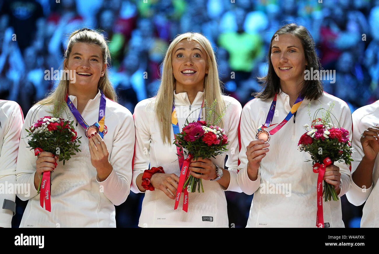 England's Francesca Williams, Helen Housby and Rachel Dunn with their ...
