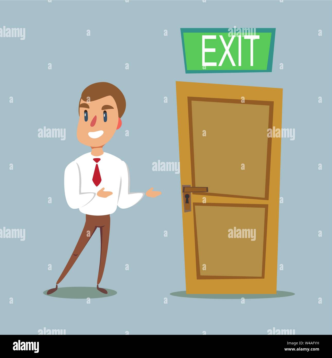 The leader shows the direction. exit out. Vector illustration Stock ...