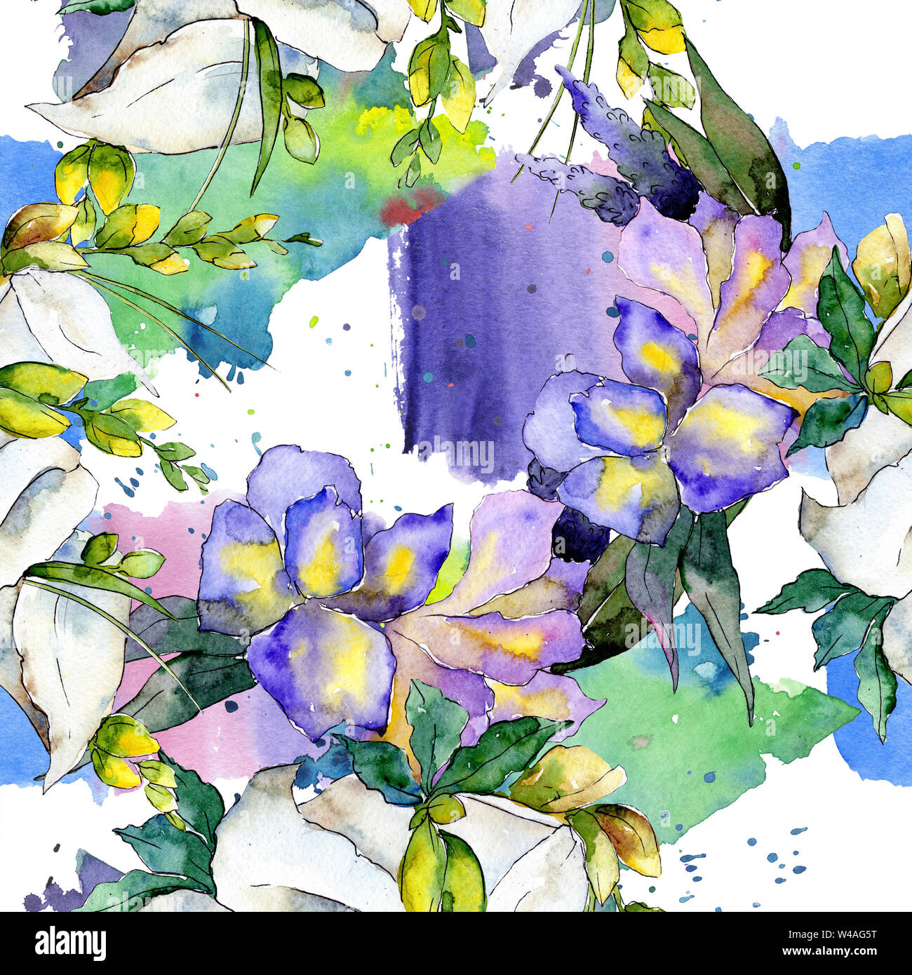 Bouquet floral botanical flowers. Watercolor background illustration ...