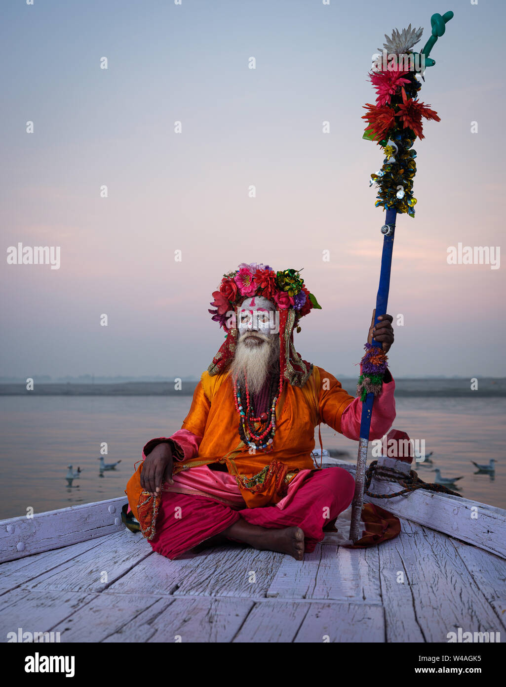 Varanasi, INDIA - CIRCA NOVEMBER 2018: Portrait of a Sadhu in Varanasi ...