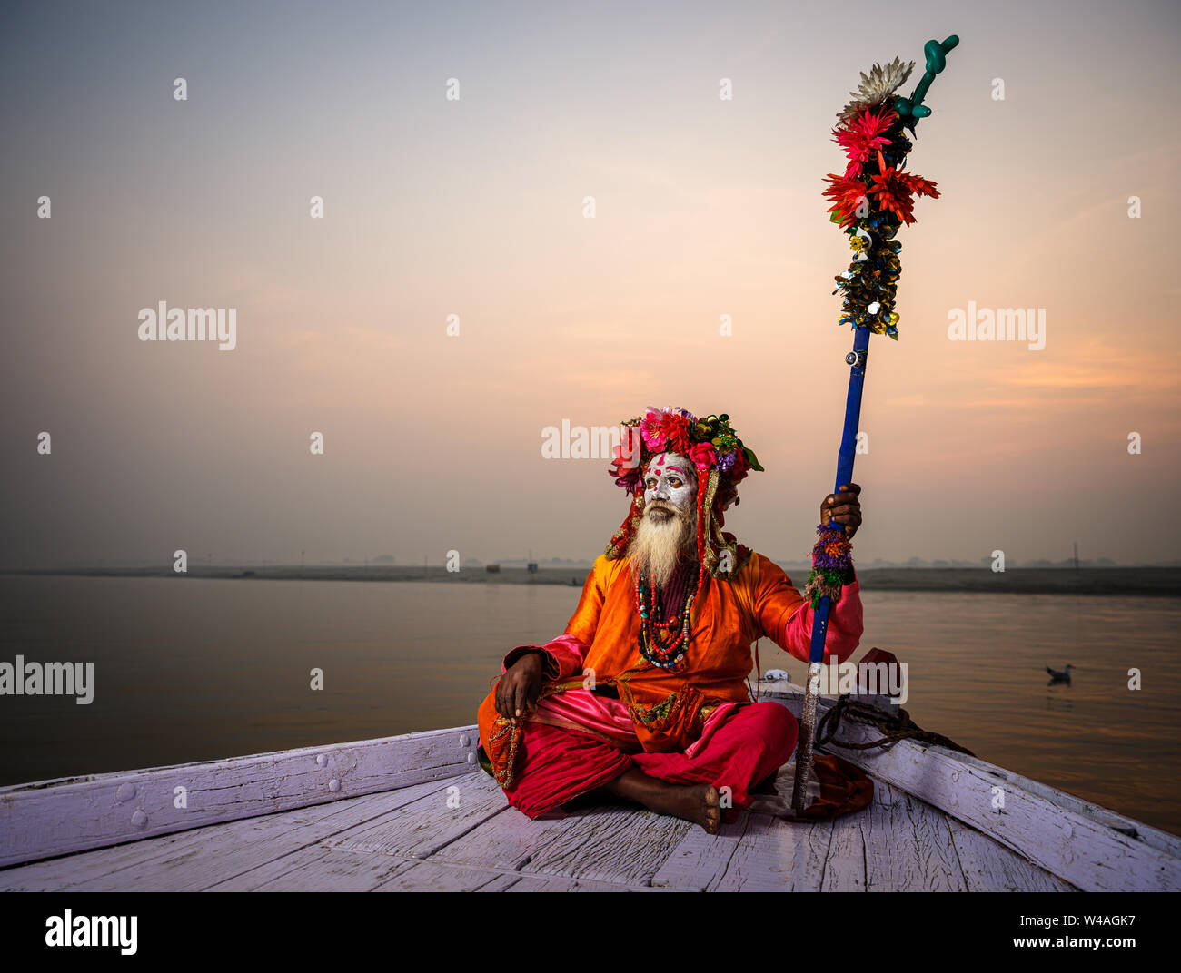 Varanasi, INDIA - CIRCA NOVEMBER 2018: Portrait of a Sadhu in Varanasi ...