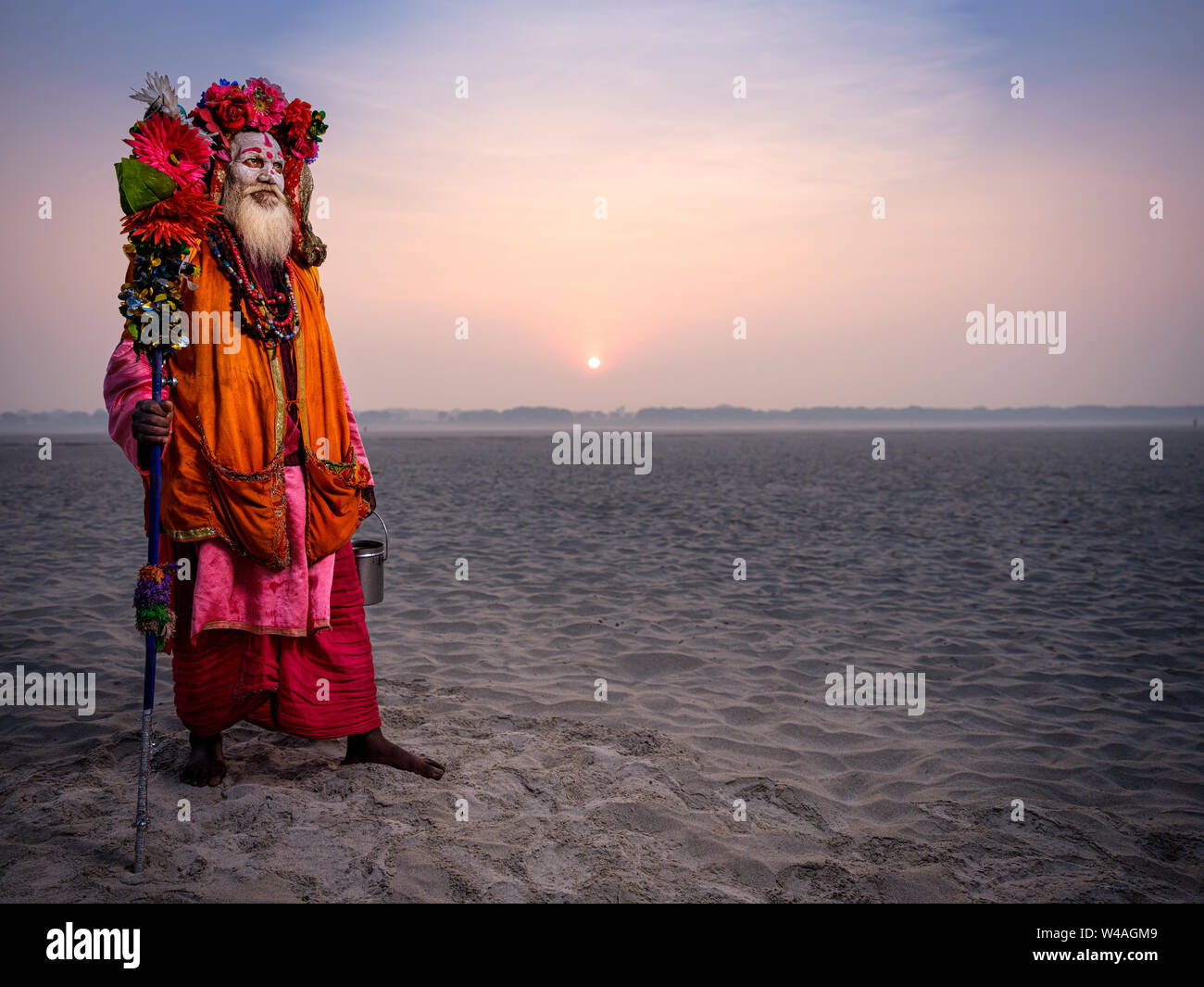 Varanasi, INDIA - CIRCA NOVEMBER 2018: Portrait of a Sadhu in Varanasi ...