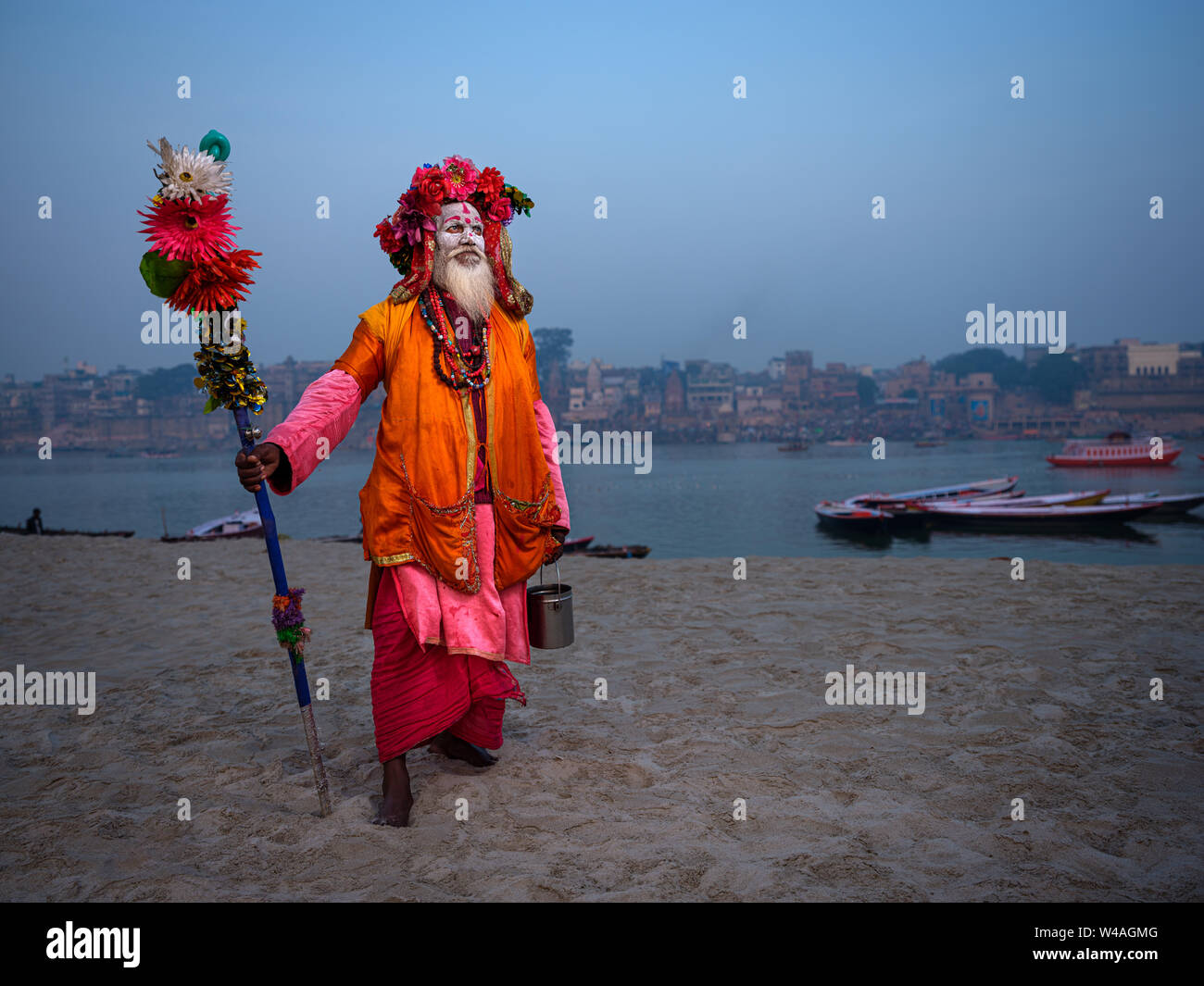 Varanasi, INDIA - CIRCA NOVEMBER 2018: Portrait of a Sadhu in Varanasi ...