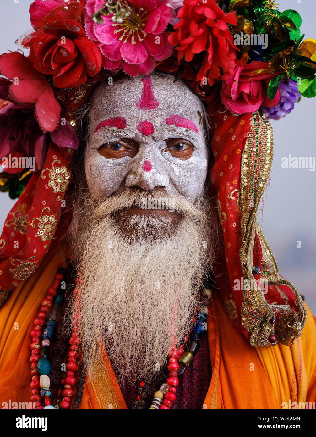 Varanasi, INDIA - CIRCA NOVEMBER 2018: Portrait of a Sadhu in Varanasi ...