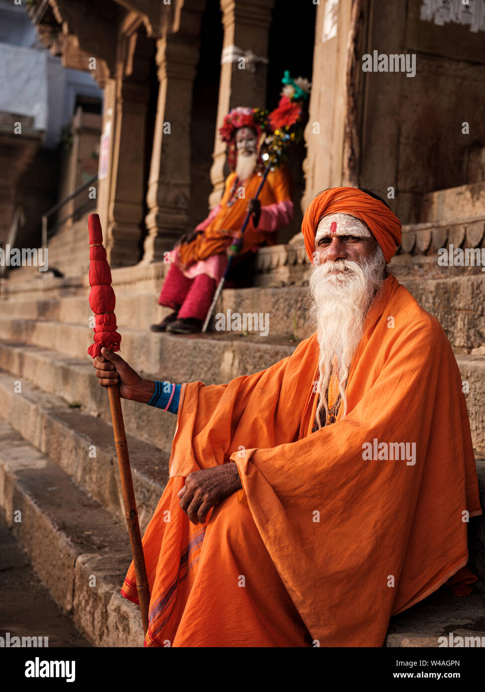 Varanasi, INDIA - CIRCA NOVEMBER 2018: Portrait of a Sadhu in Varanasi ...