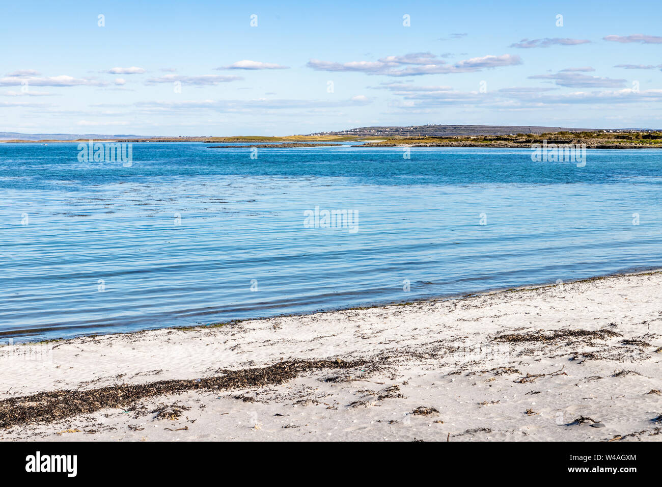 Beach in Kilronan with Inishmann in background in Inishmore, Aran ...