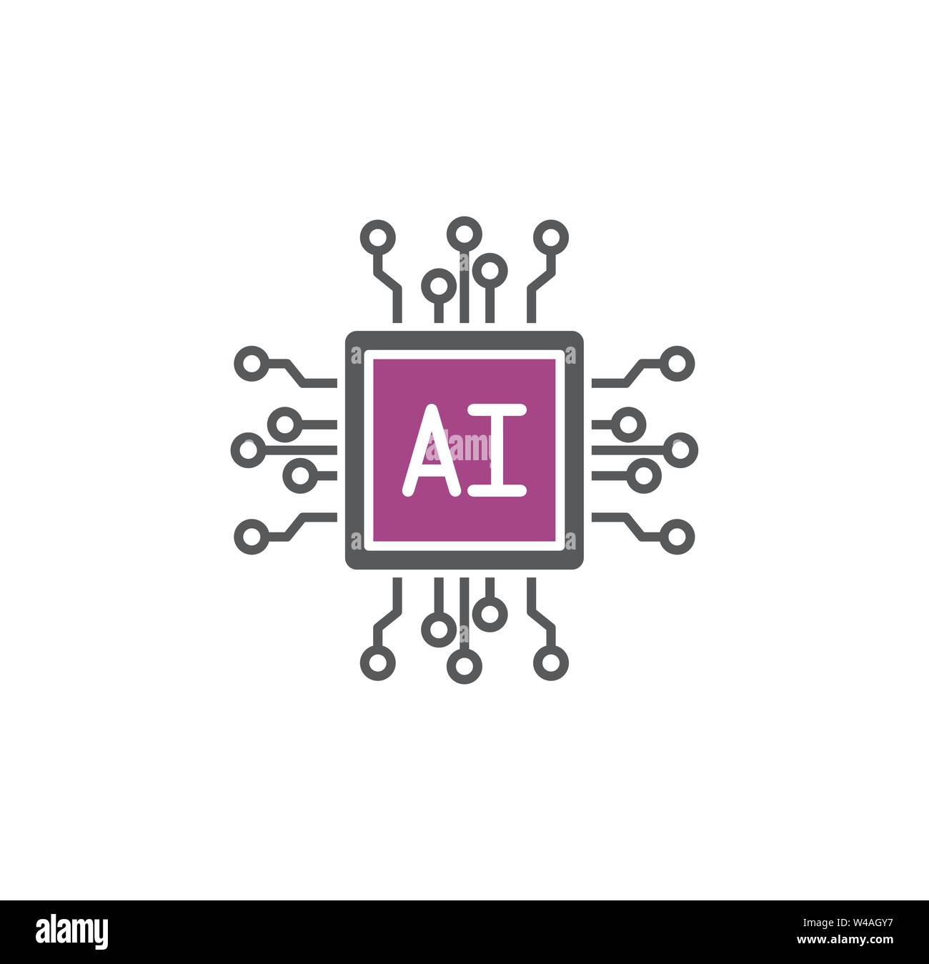 Artificial Intelligence Ai related icon on background for graphic and ...