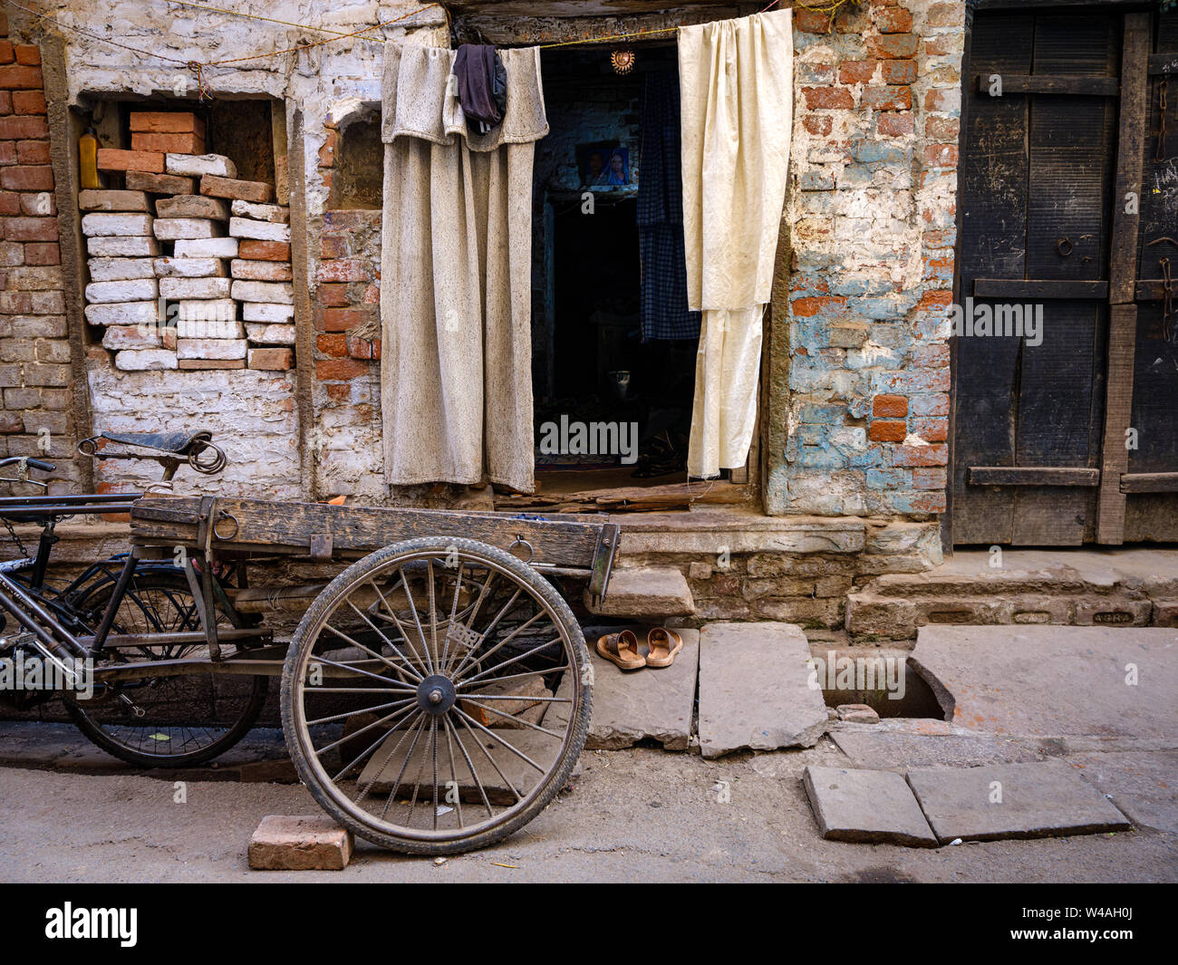 Varanasi, INDIA - CIRCA NOVEMBER 2018: Street of Varanasi. Varanasi is ...