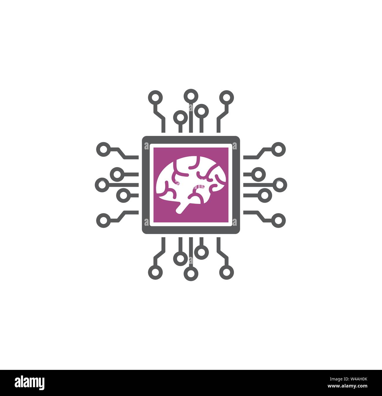 Artificial Intelligence Ai related icon on background for graphic and ...