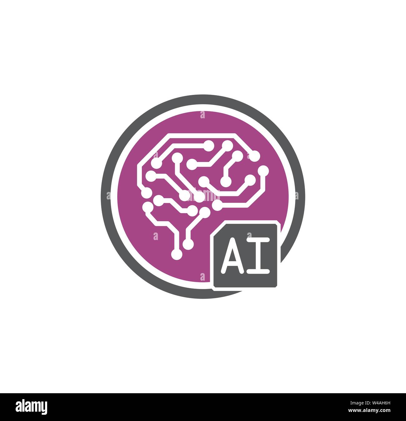 Artificial Intelligence Ai related icon on background for graphic and ...