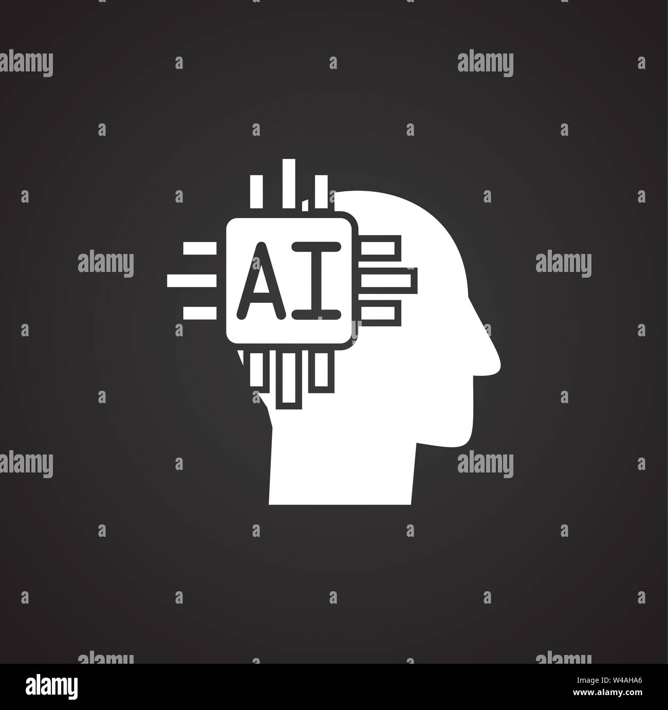 Artificial Intelligence Ai related icon on background for graphic and ...