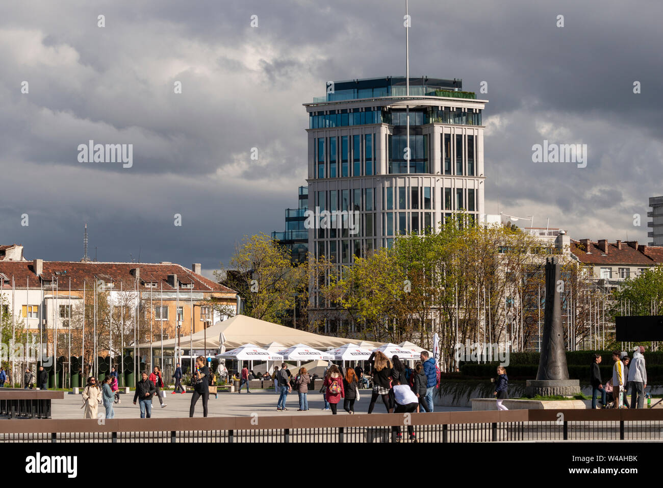 Sofia Bulgaria downtown city park and people, Eastern Europe, Balkans ...