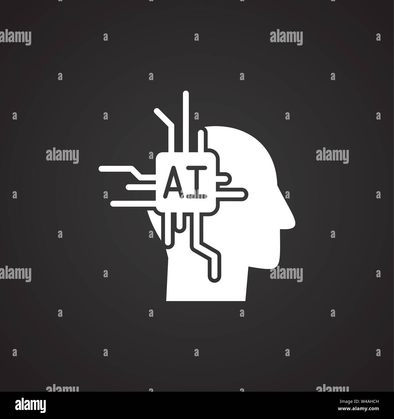 Artificial Intelligence Ai related icon on background for graphic and ...