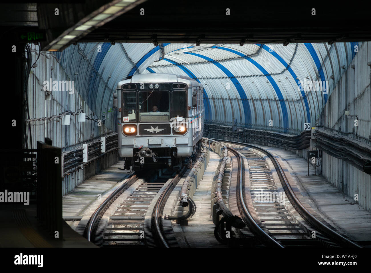 Sofia Metro train old Russian subway underground metro train model 81 ...