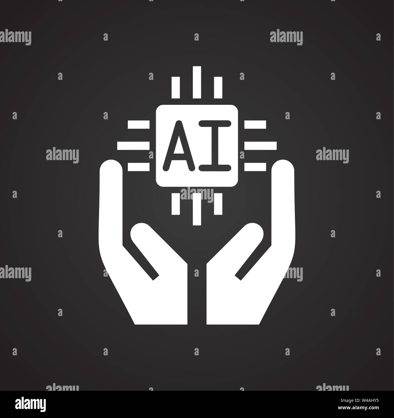 Artificial Intelligence Ai related icon on background for graphic and ...