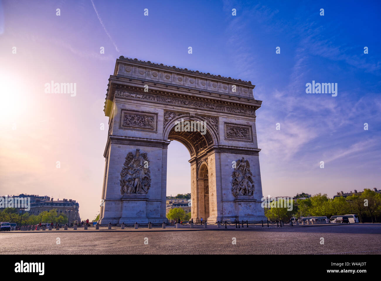 A view of the Arc de Triomphe located in Paris, France Stock Photo - Alamy