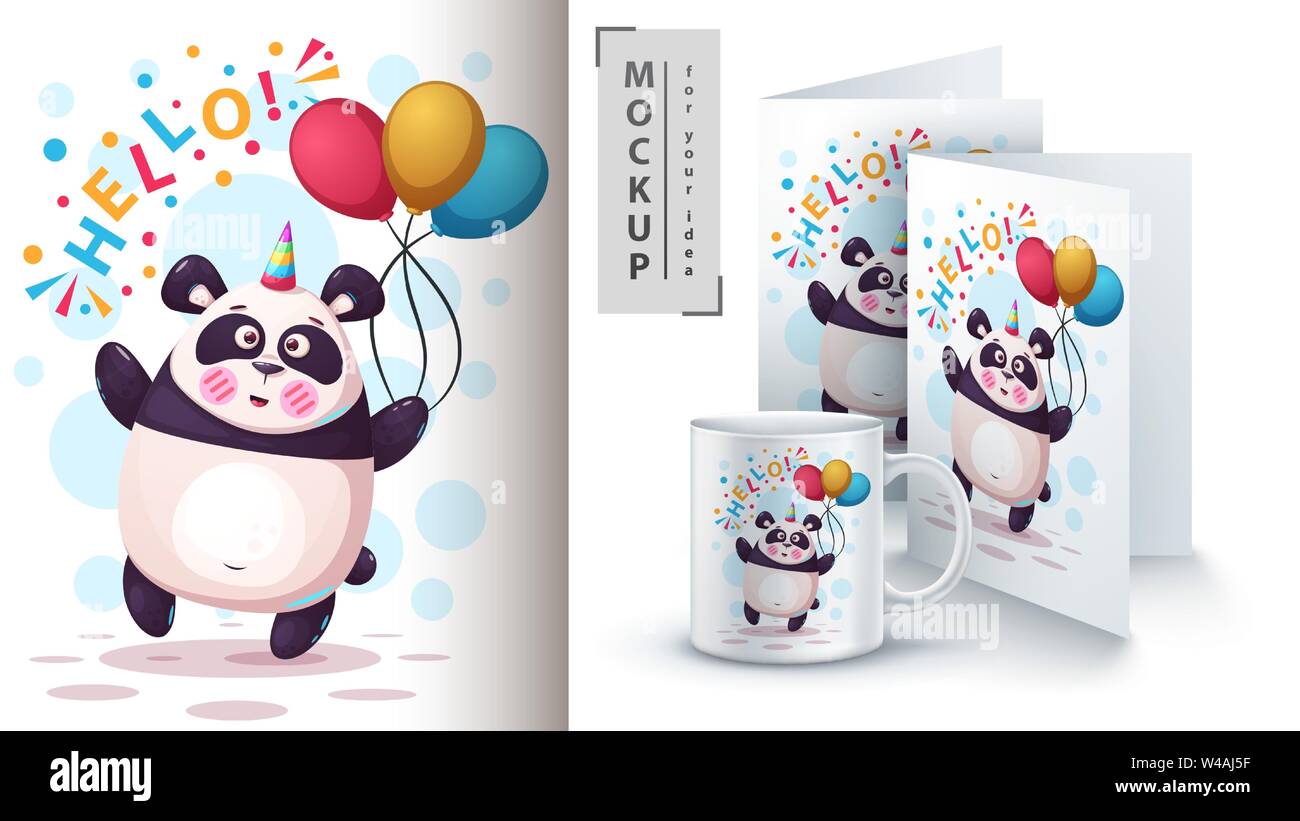 Unicorn, bear, panda - mockup for your idea Stock Vector Image & Art ...