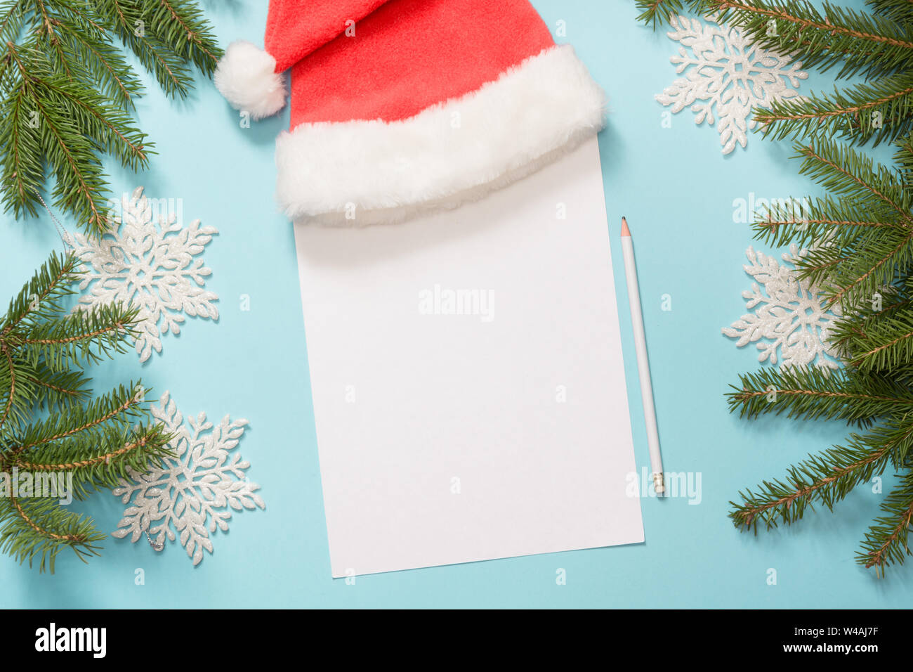 Christmas empty blank letter for Santa Claus with milk, cookies. Top ...