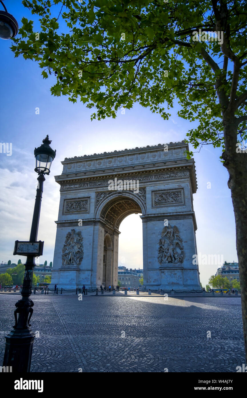 A view of the Arc de Triomphe located in Paris, France Stock Photo - Alamy
