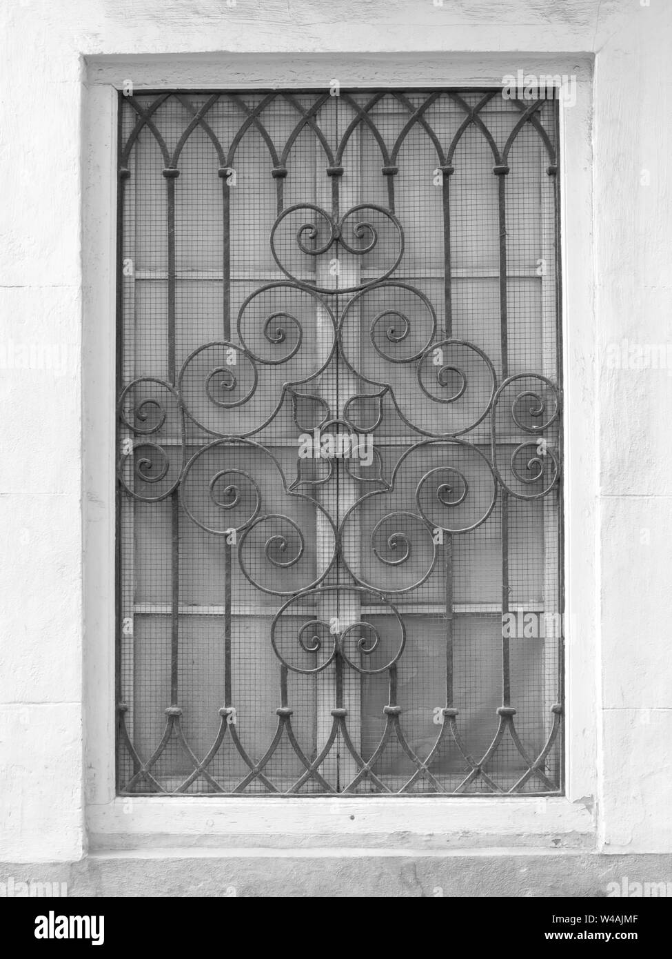 Decorative window in european Black and White Stock Photos & Images - Alamy