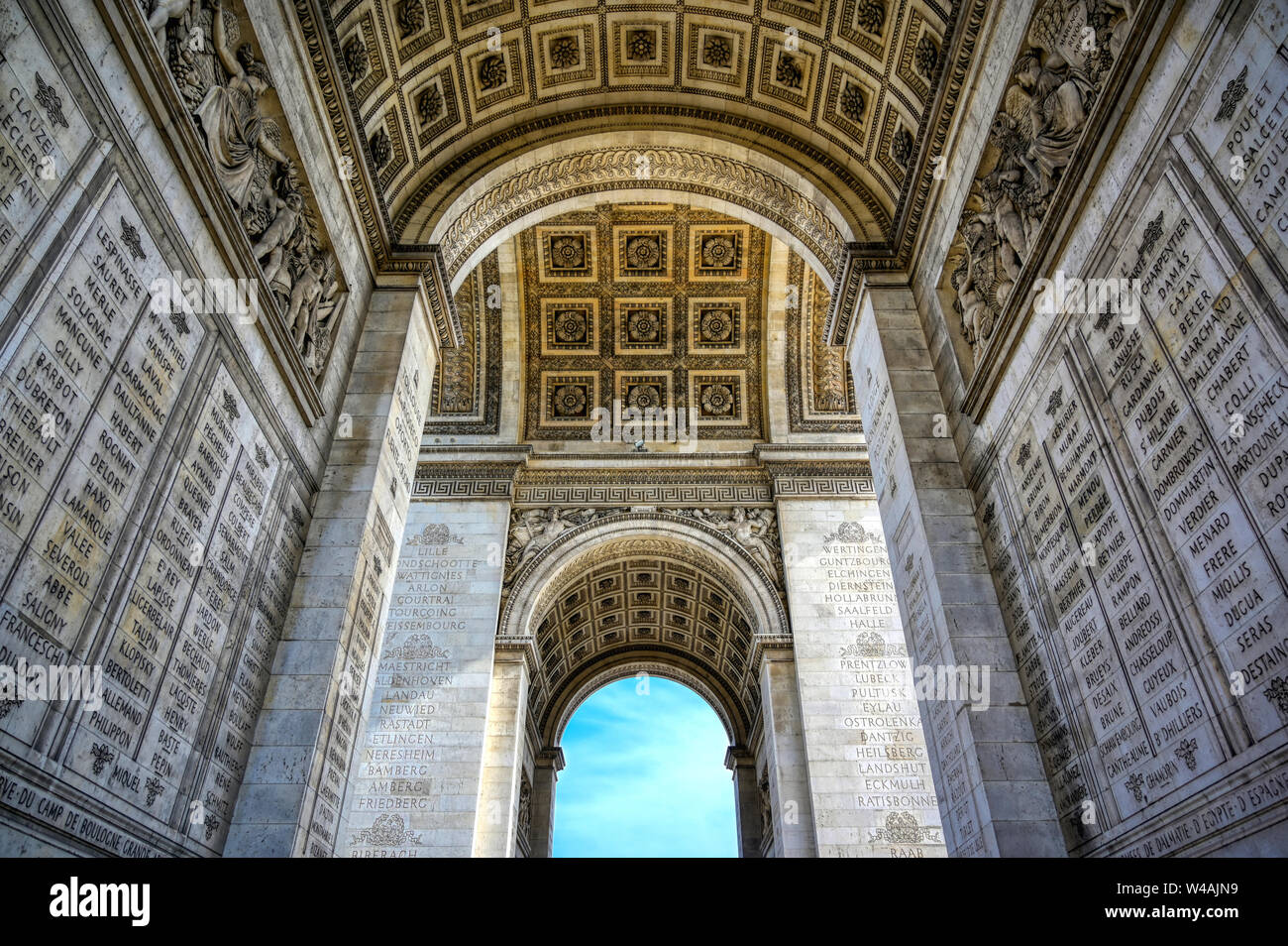A view of the Arc de Triomphe located in Paris, France Stock Photo - Alamy