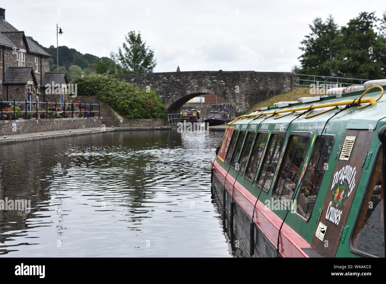 Canal Boats At The Canal Basin At Brecon High Resolution Stock ...