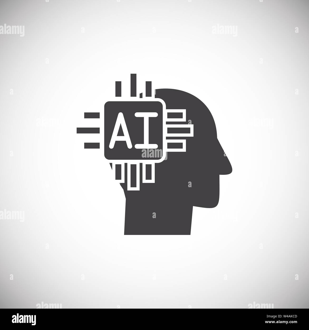 Artificial Intelligence Ai related icon on background for graphic and ...