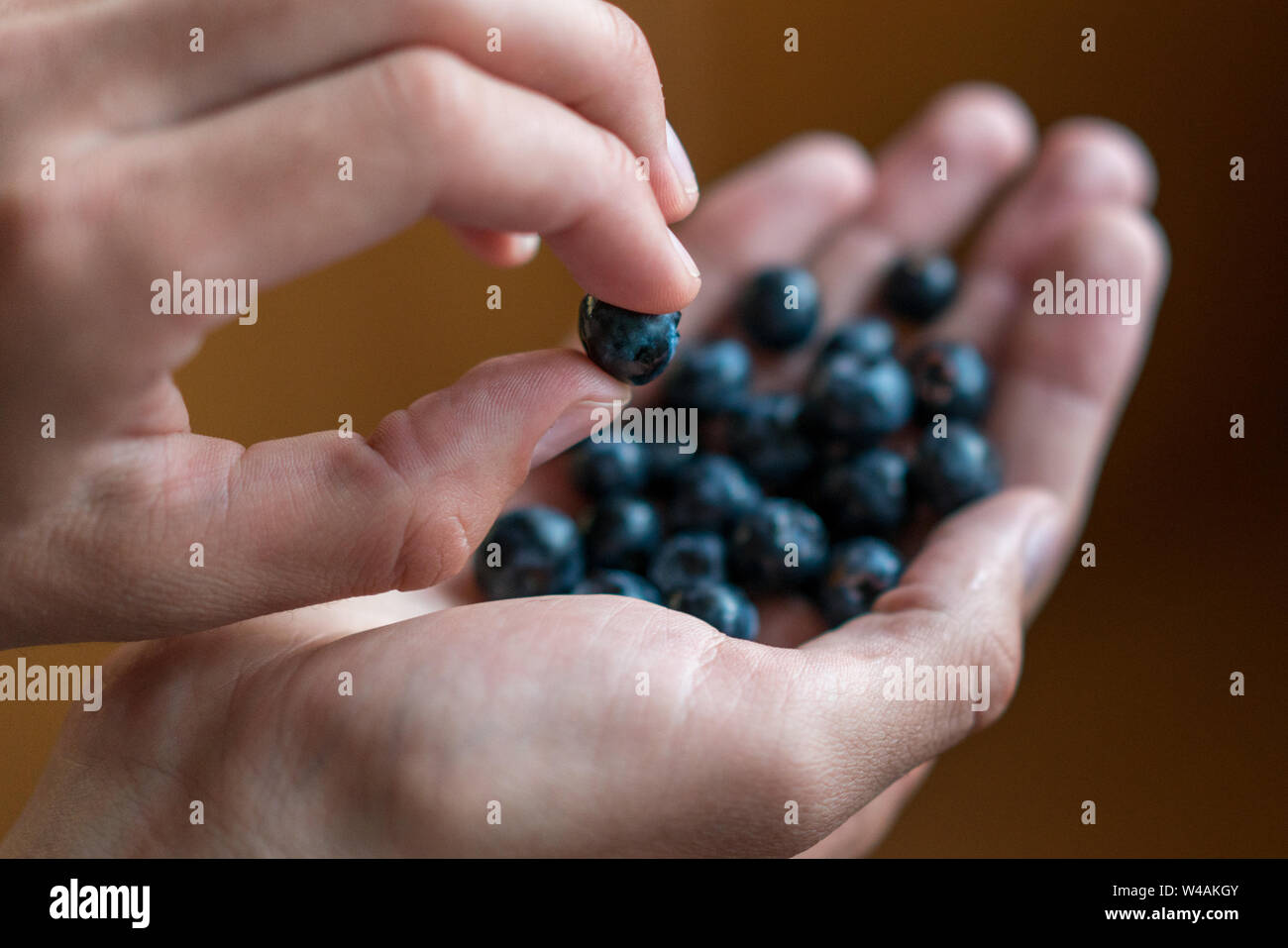 Eating blueberries man hi-res stock photography and images - Alamy