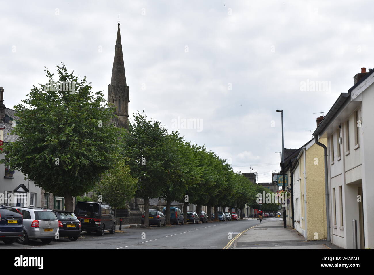 Quiet street in Welsh town Stock Photo - Alamy