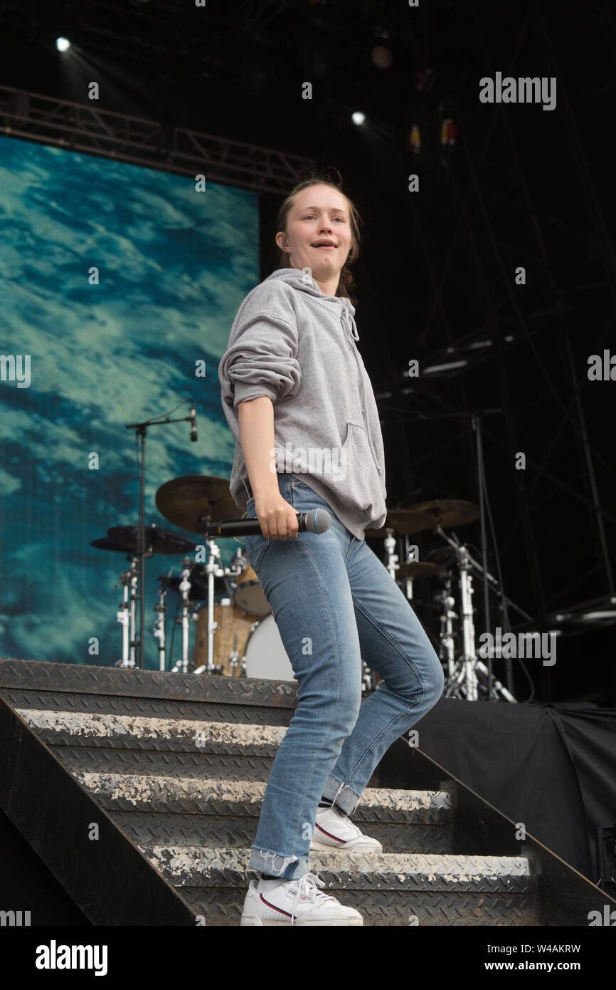Suffolk, UK. Sunday, 21 July, 2019. Sigrid performing on stage on Day 3 ...