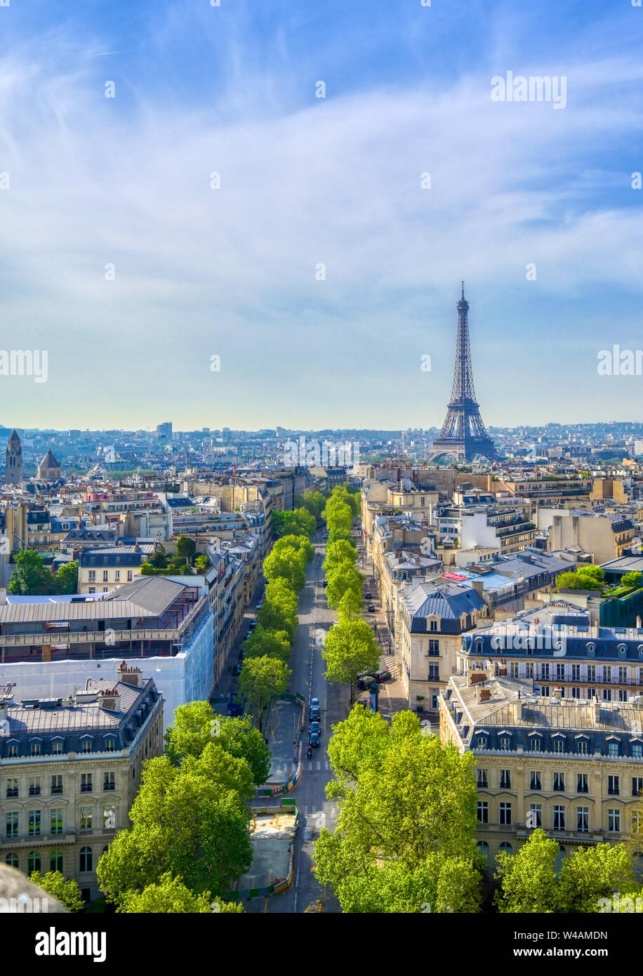 Paris Street View From Eiffel Tower High Resolution Stock Photography ...