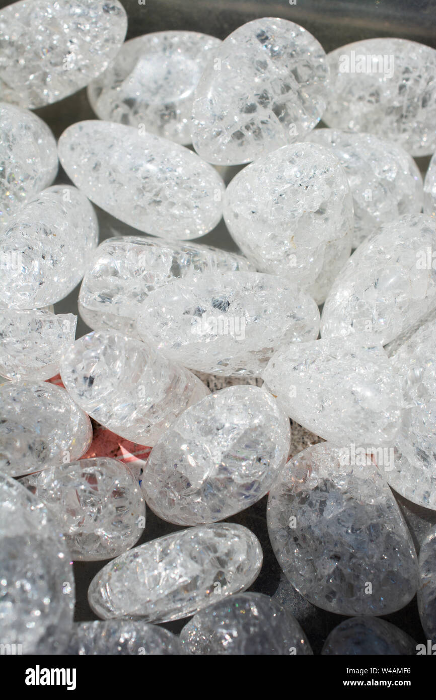 crystallized quartz (rock-crystal) gem stone as natural mineral rock ...