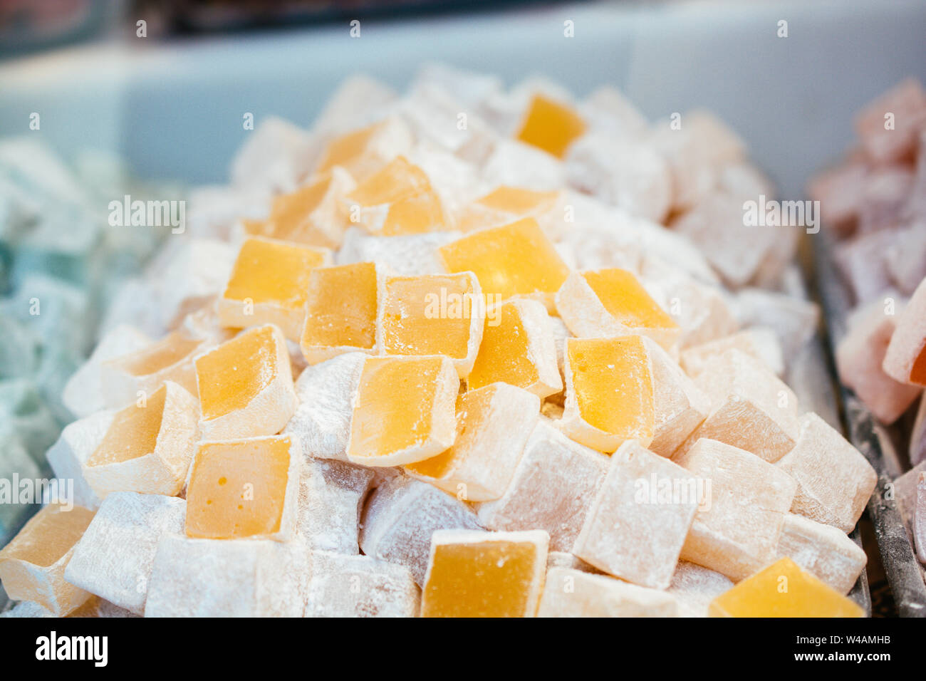Load of traditional turkish delight lokum candy Stock Photo - Alamy