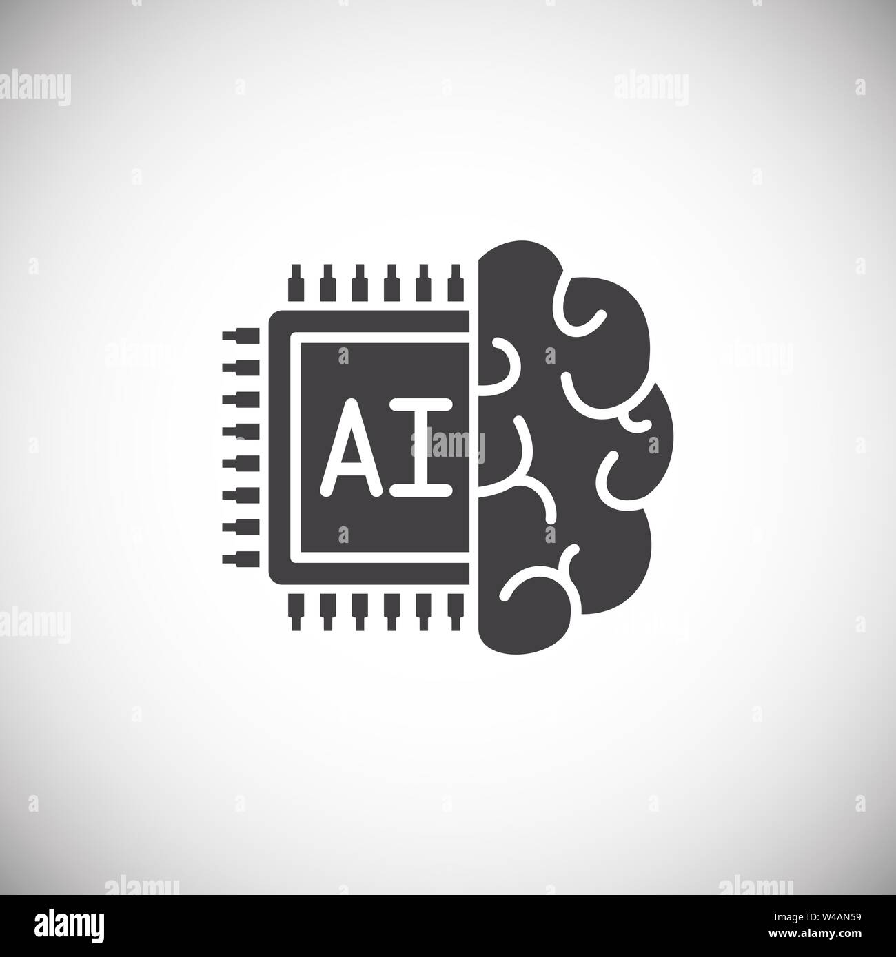 Artificial Intelligence Ai related icon on background for graphic and ...