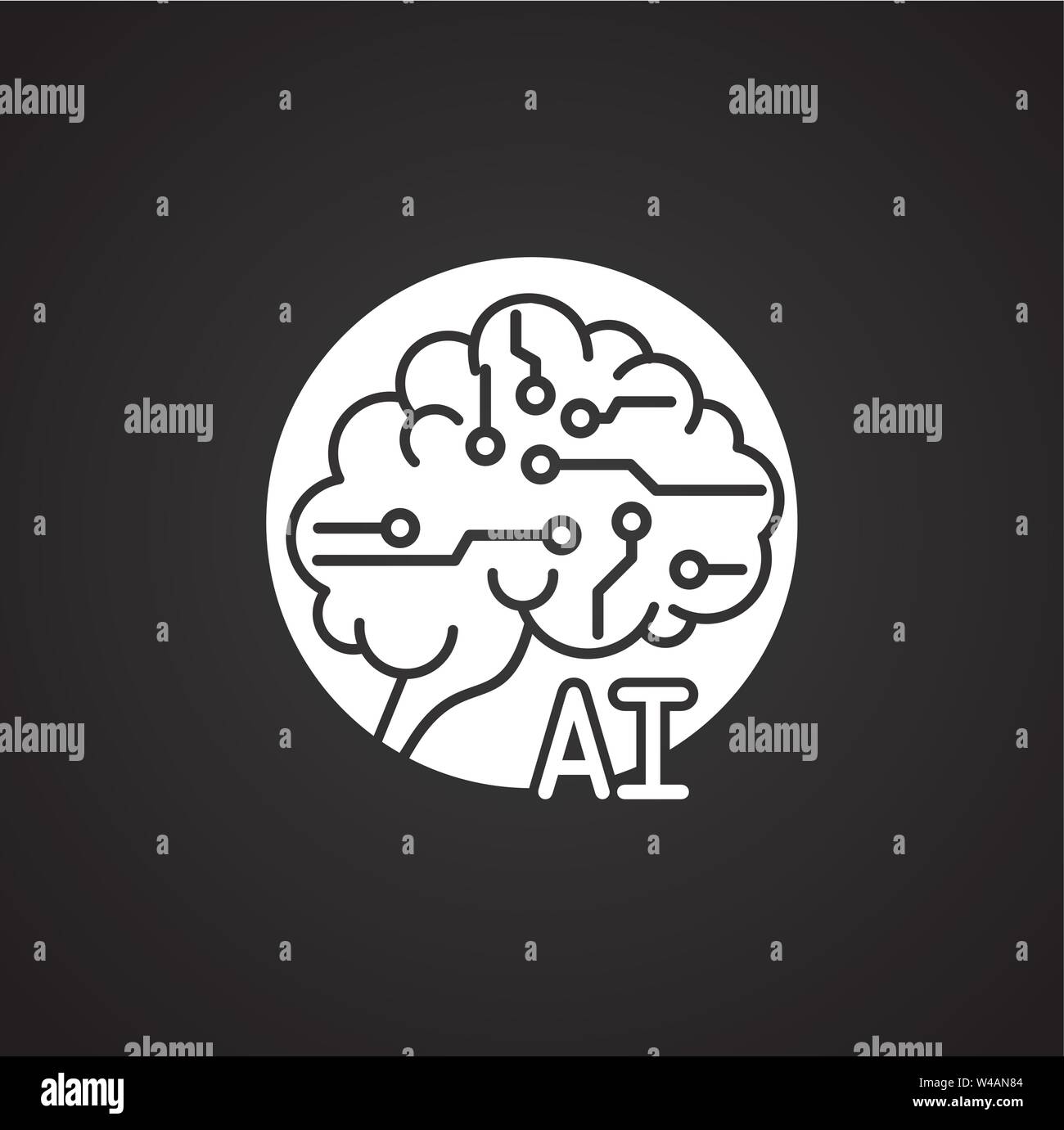 Artificial Intelligence Ai related icon on background for graphic and ...