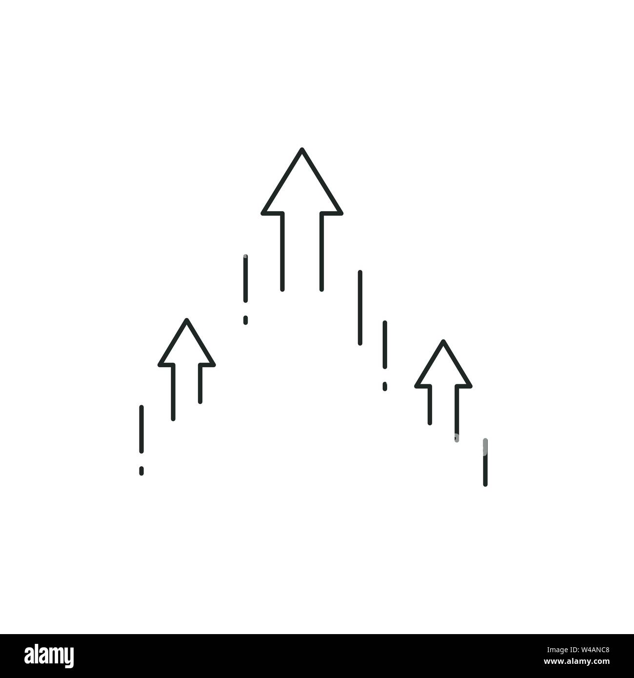 Transfer arrows moving upward outline icon. linear style sign for ...