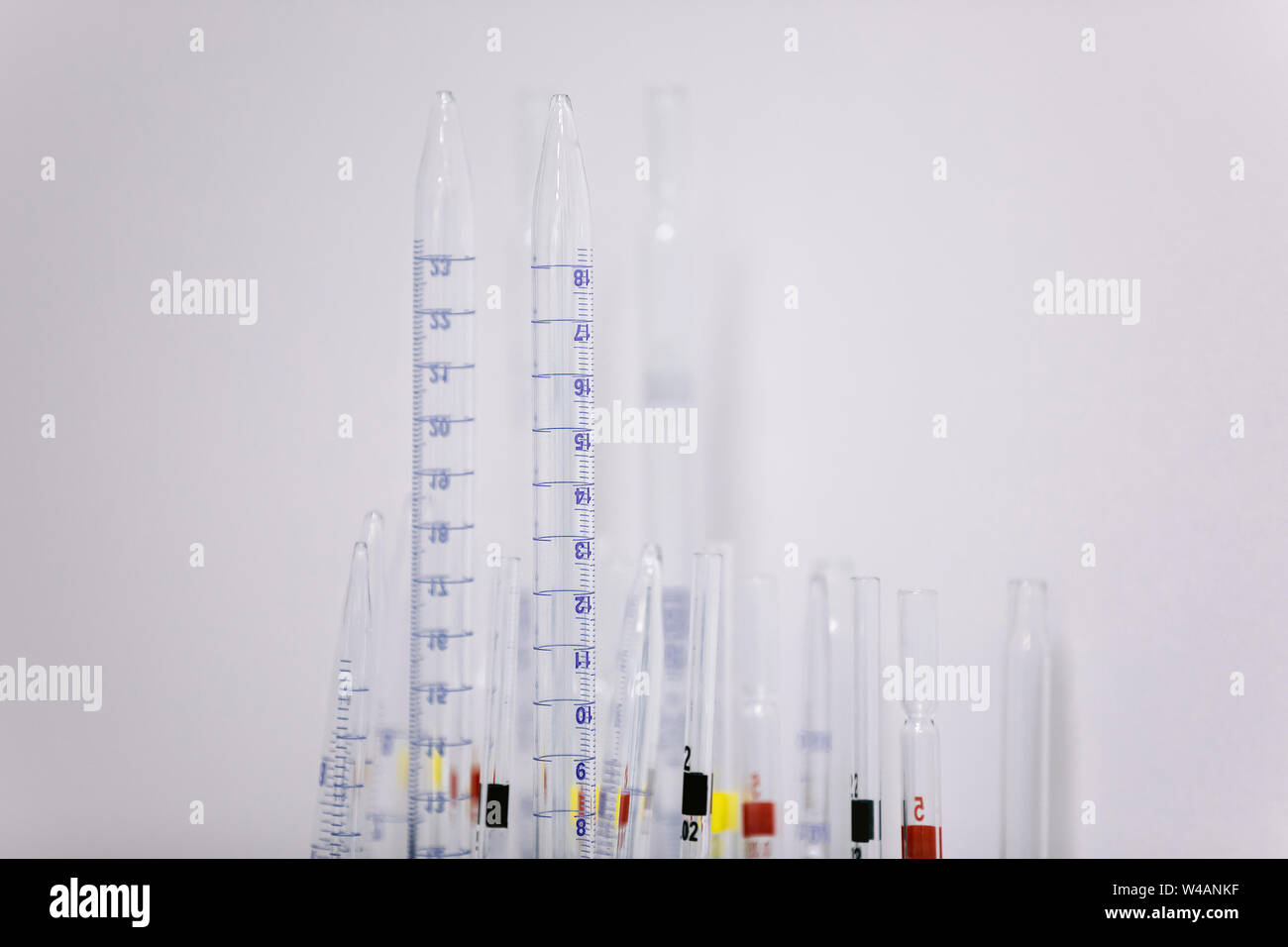 Different laboratory glassware. Test tubes and flasks Stock Photo - Alamy
