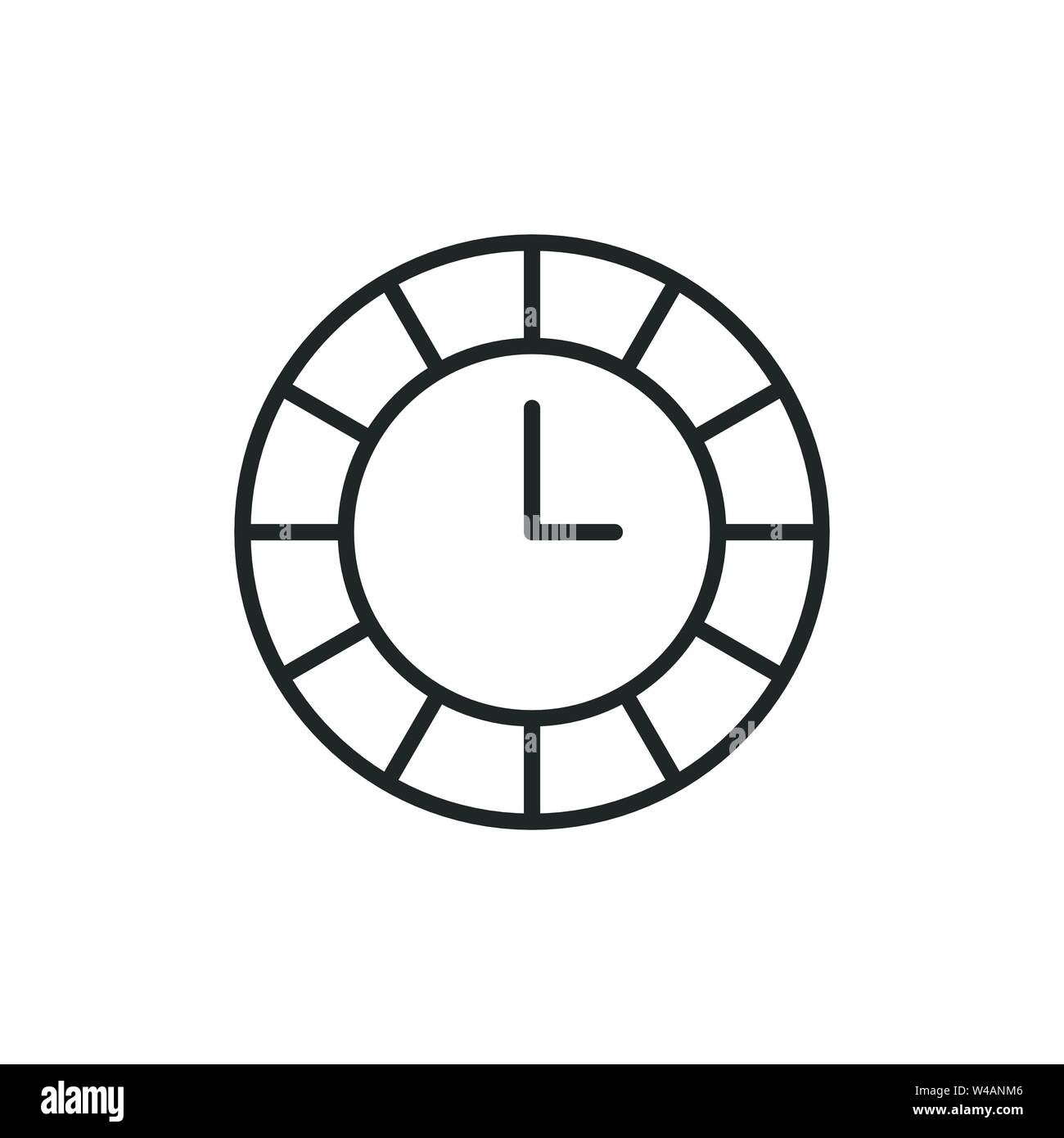 Wall clock simple icon. vector linear clock sign or logo element ...