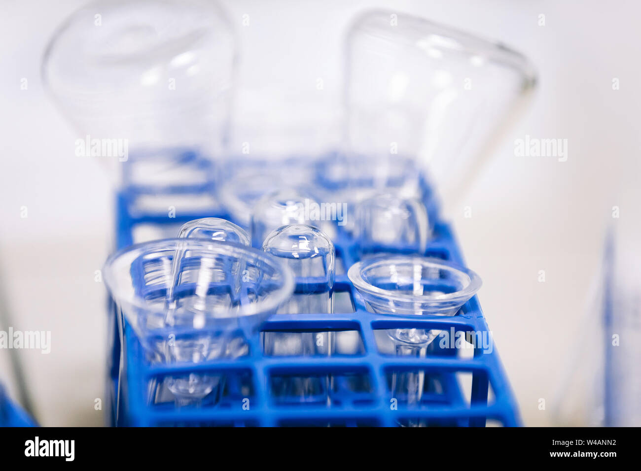 Different laboratory glassware. Test tubes and flasks Stock Photo - Alamy
