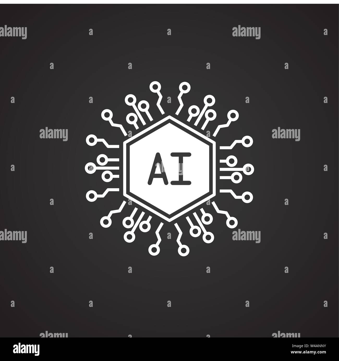 Artificial Intelligence Ai related icon on background for graphic and ...